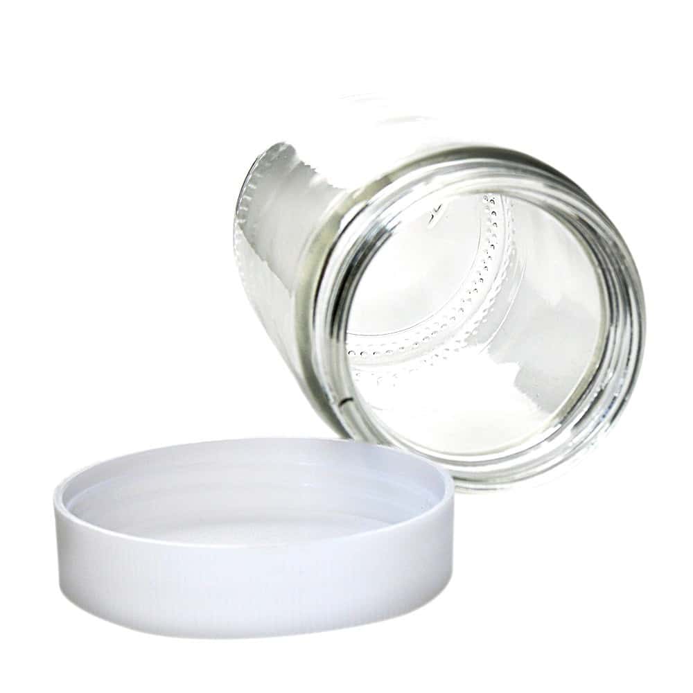 Glass Screw Cap Jars (White Cap) 10oz - 36 Jars / Case