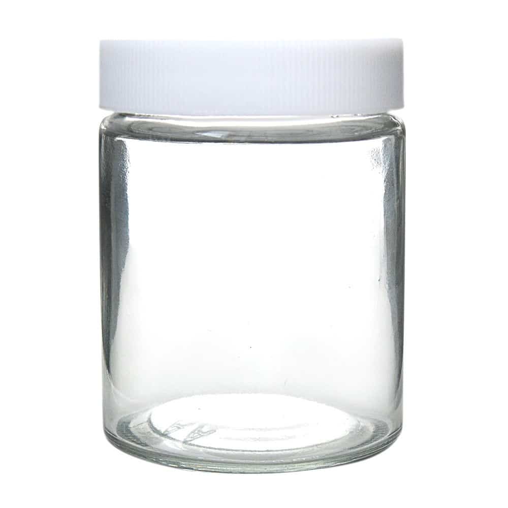 Glass Screw Cap Jars (White Cap) 18oz - 24 Jars / Case