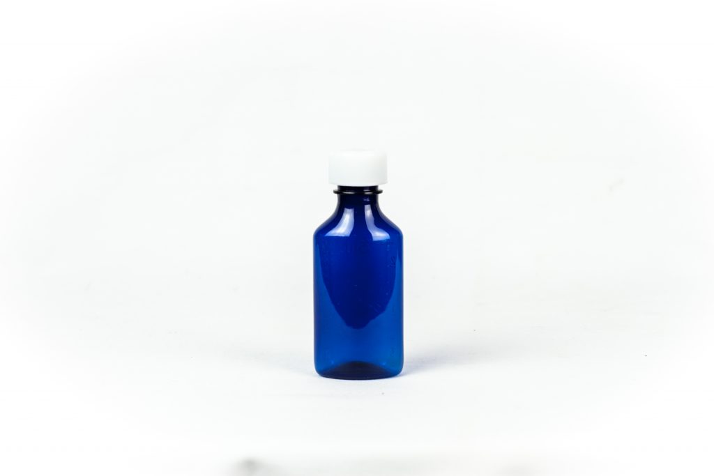 Buy Blue Graduated Oval RX Bottles with Child-Resistant Caps 3 oz