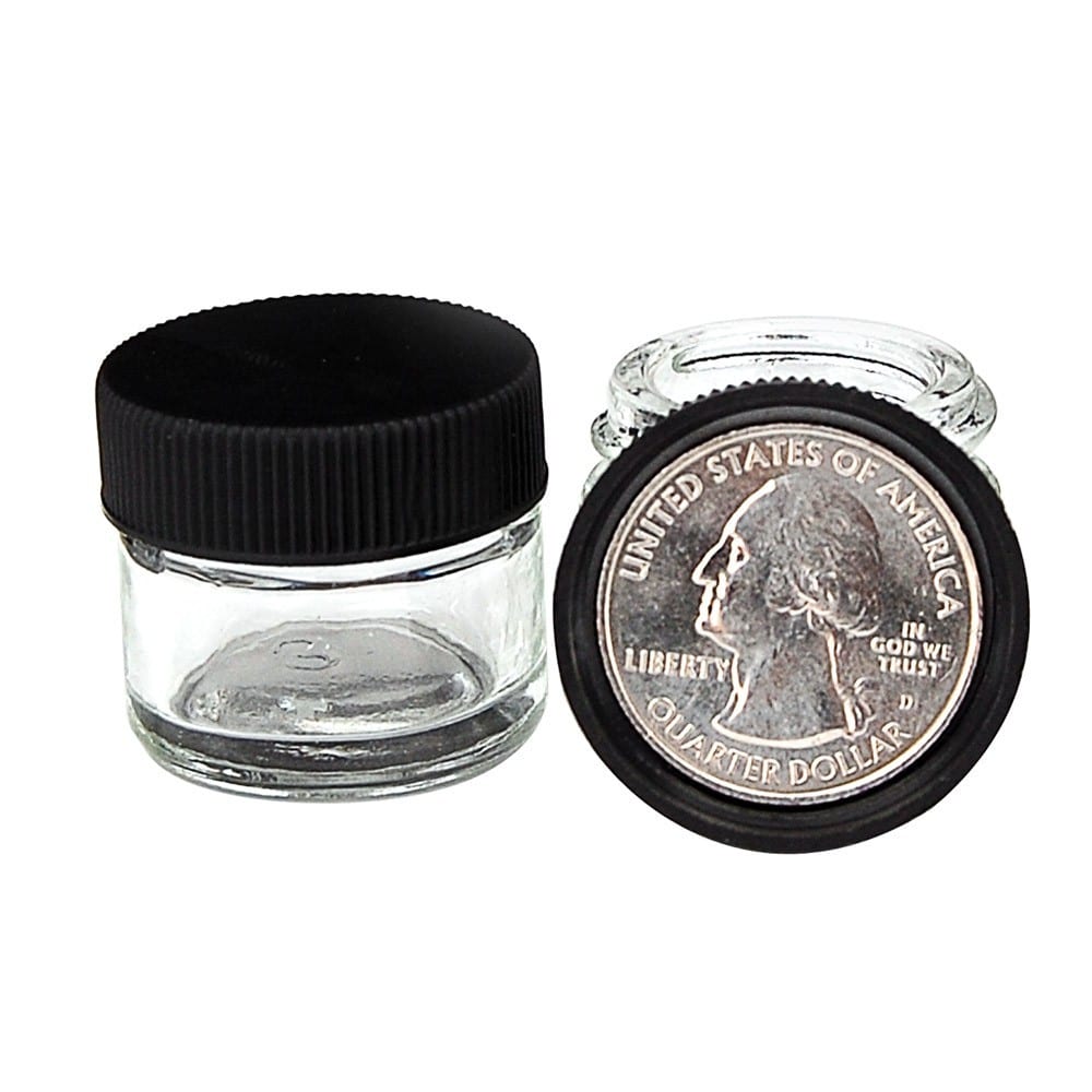 Buy Glass Concentrate Container Black Cap 5ML Cap