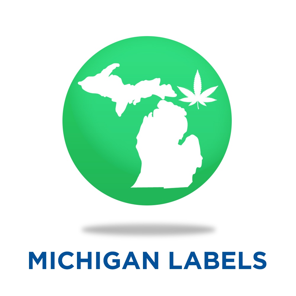 Michigan Labels | Michigan Compliant labels | THC Logo labels | Labels