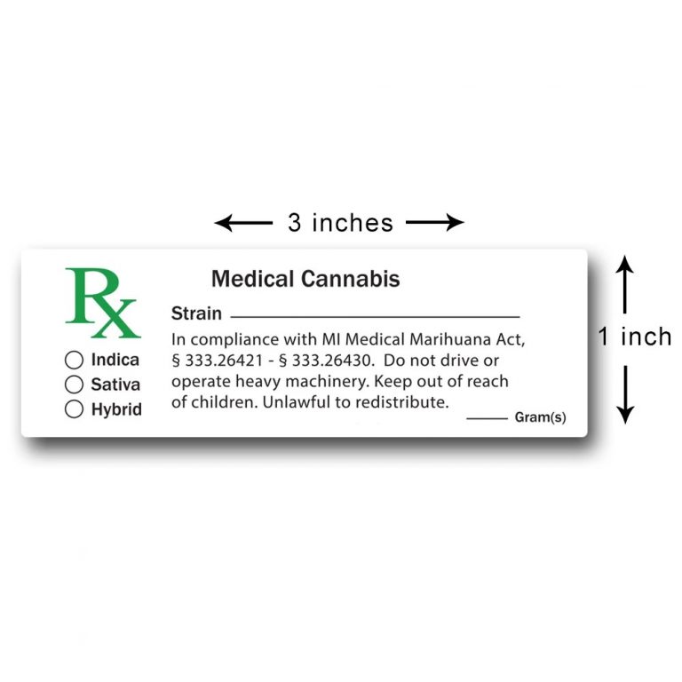 Michigan Labels | Michigan Compliant labels | THC Logo labels | Labels