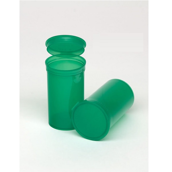 19 Dram Translucent Green Pop Top Containers - 225/Box