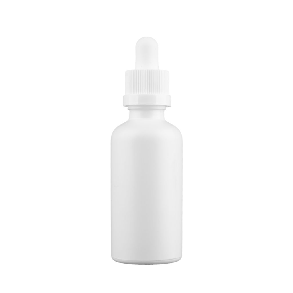 CR Matte White Glass Dropper Bottles 50 ml - Hemp CBD Oil Tincture