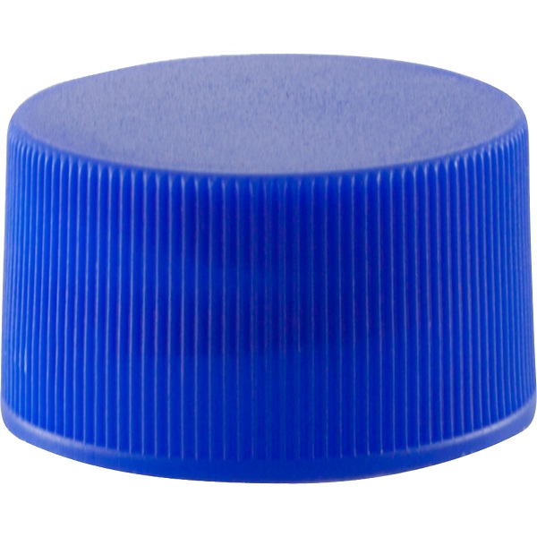 Buy 24mm 24-410 Blue Ribbed (Matte Top) Plastic Cap w/Foam Liner (3-ply)