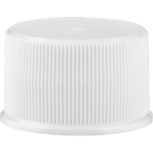 Buy 24mm 24-410 White Ribbed (Matte Top) Plastic Cap w/Foam Liner (3-ply)