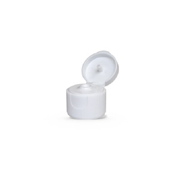 Buy White Polypropylene 24-410 Ribbed Skirt Hinged Flip Top Dispensing Cap