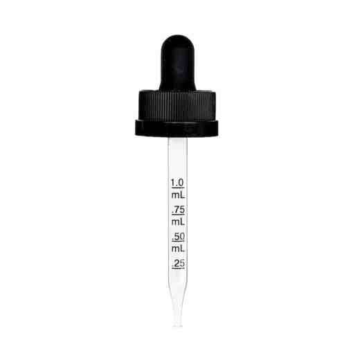 Buy 1 oz Black Child Resistant Graduated Glass Dropper
