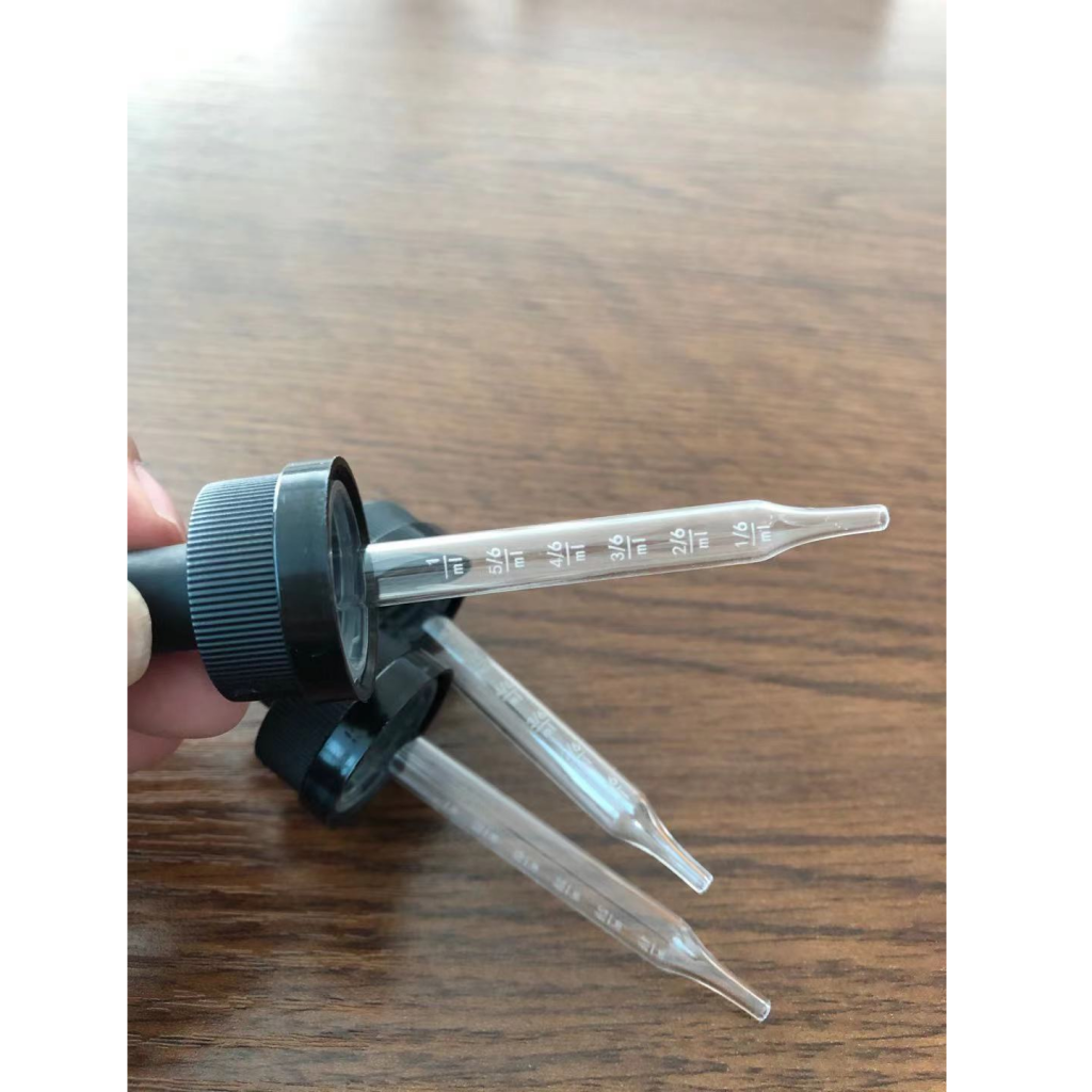 Buy 1 oz Black Child Resistant Graduated Glass Dropper (20-400)