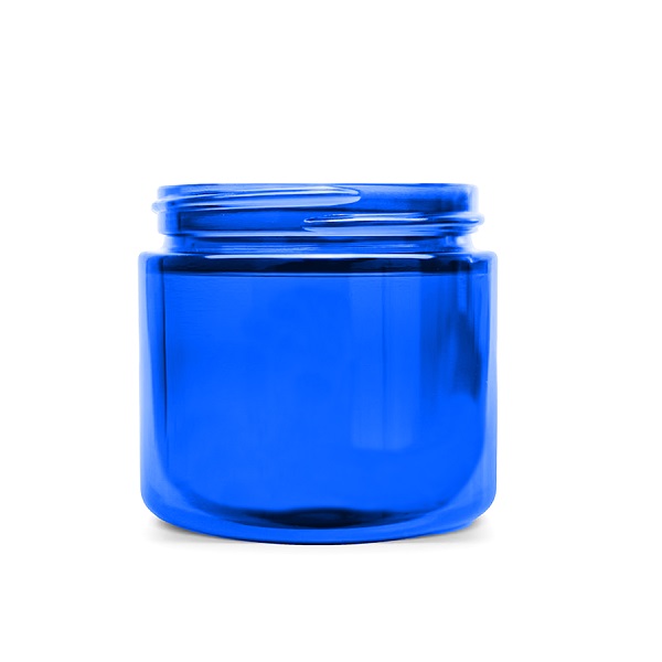 53-400 Cobalt Blue Straight-Sided Round Glass Jar - 504 Glass Jar / Case