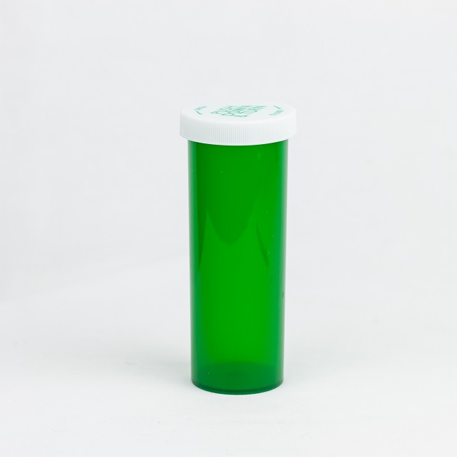 Green Push & Turn Vials: Child-resistant Push & Turn Vials